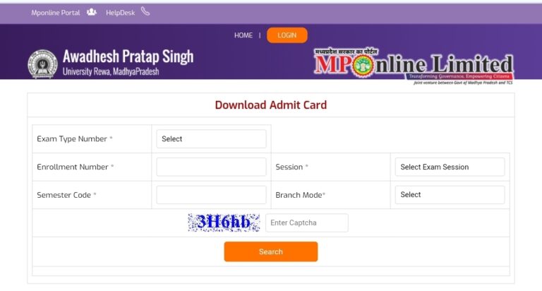 APSU Admit Card 2025 / अवधेश प्रताप सिंह यूनिवर्सिटी एग्जाम एडमिट कार्ड ...
