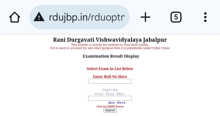 Rani Durgavati University Result 2025 || रानी दुर्गावती विश्वविद्यालय ...